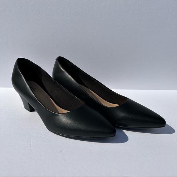 Clarks | Shoes | Clarks Womens Teresa Step Black Leather Size 85m ...